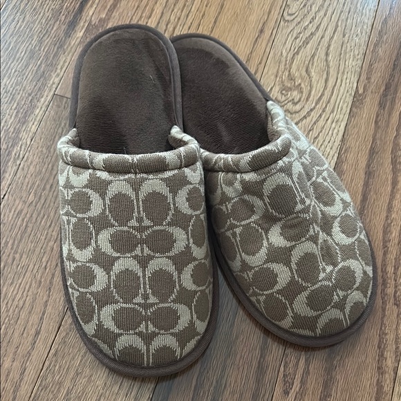 Coach | Shoes | Coach Brown Monogram Slippers | Poshmark